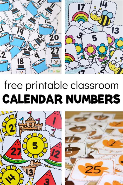 Calendar Numbers For The Whole Year Fun A Day