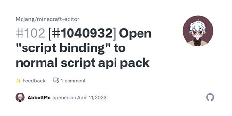 1040932 Open Script Binding To Normal Script Api Pack · Mojang Minecraft Editor