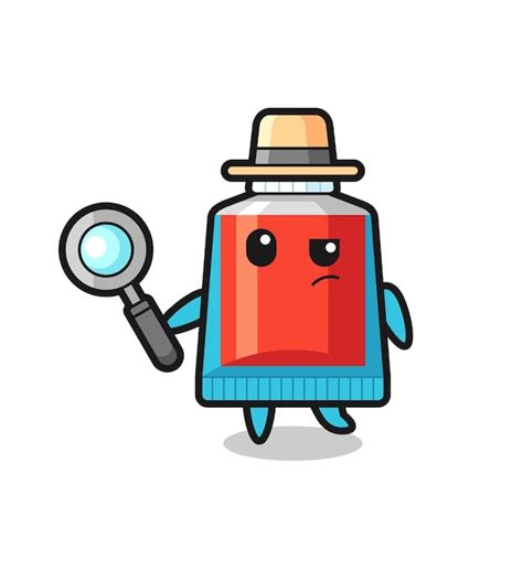 Premium Vector Toothpaste Detective Character Is Analyzing A Case