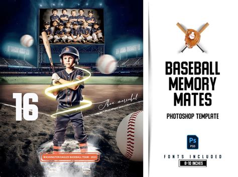 Baseball Memory Mates Photoshop Templates For Sports Teams And Individuals Sports