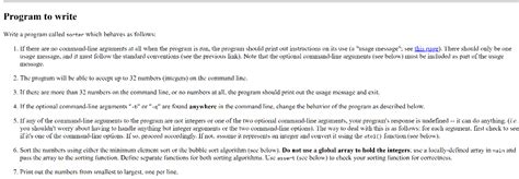Solved Program To Write Write A Program Called Sorter Which