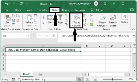 如何在 Excel 中将一个单元格转换为多个单元格行 W3schools 教程