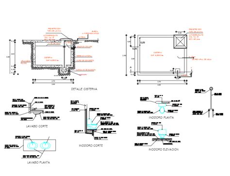 Several Constructive Details Of Sanitary Facilities With Indoor Section Dwg File Artofit