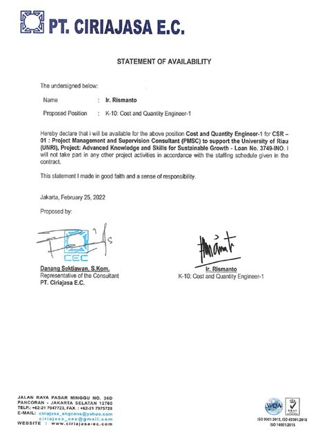 k 10 rismanto cost and quality enginner 1 pdf construction management consultant