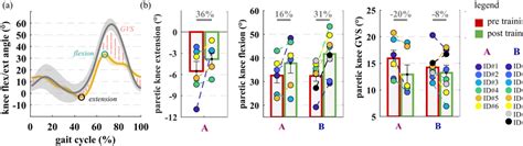 Paretic Knee Kinematics Pre And Post Training A A Graphical