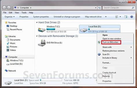 Bitlocker Drive Encryption Internal Data Hard Drives Turn On Or Off Tutorials