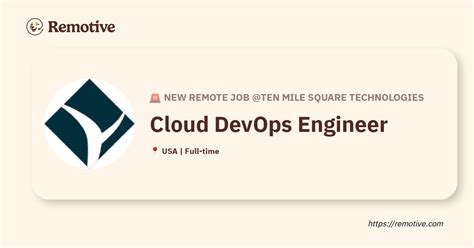 Hiring Cloud DevOps Engineer Ten Mile Square Technologies