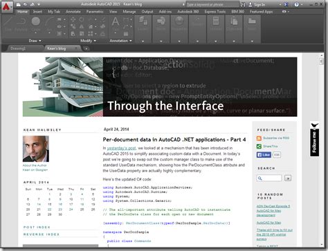 Adding A Web Page As A Document Tab In Autocad Using Net Through The Interface