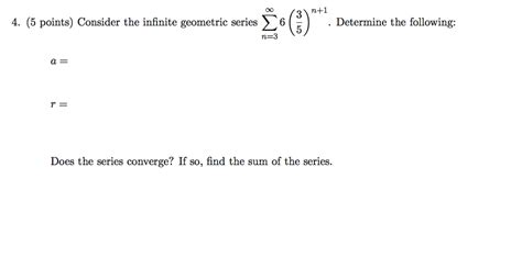 Solved Points Consider The Infinite Geometric Series Chegg