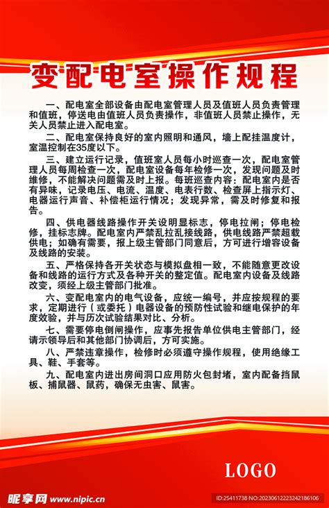 变配电室操作规程设计图 海报设计 广告设计 设计图库 昵图网