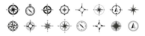Compass Icons Set Compass Icon Collection Simple Symbol 26768178 Vector Art At Vecteezy