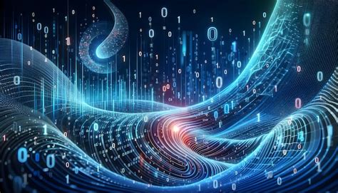 for advertisement and banner as binary wave a wave of binary code cascades symbolizing data flow