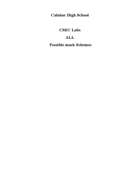 Csec General Mark Scheme Download Free Pdf Force Hypothesis