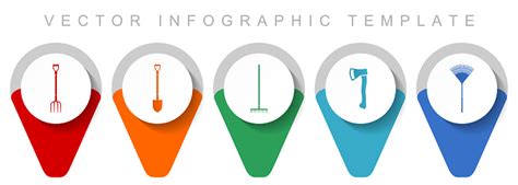 원예 도구 포인터 컬렉션 포크 삽 도끼 및 갈퀴와 같은 기타 아이콘 Eps 10의 플랫 디자인 벡터 인포 그래픽 템플릿 0명에 대한 스톡 벡터 아트 및 기타 이미지 Istock