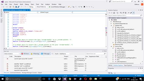 java hadoop build failing in windows zconf h is missing from native