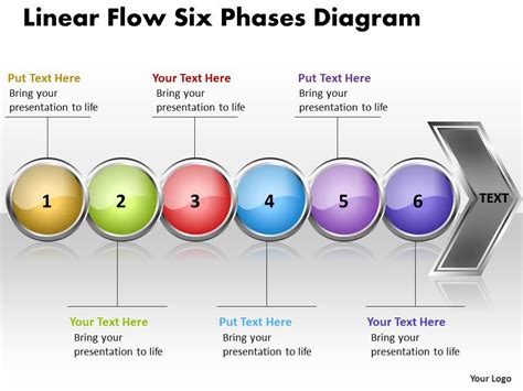 Business PowerPoint Templates Linear Flow Six Phases Diagram Free Sales PPT Slides 6 Stages