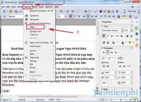 Tạo header openoffice chèn header openoffice thêm footer openoffice