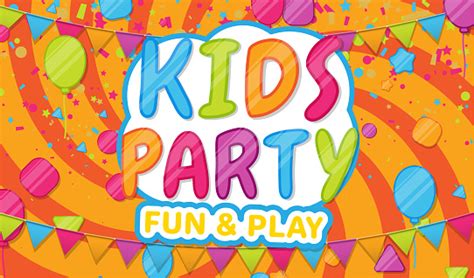 어린이 파티 아이 존 재미와 놀이를 위한 장소에 대 한 색상 포스터입니다 여가활동 게임에 대한 스톡 벡터 아트 및 기타 이미지