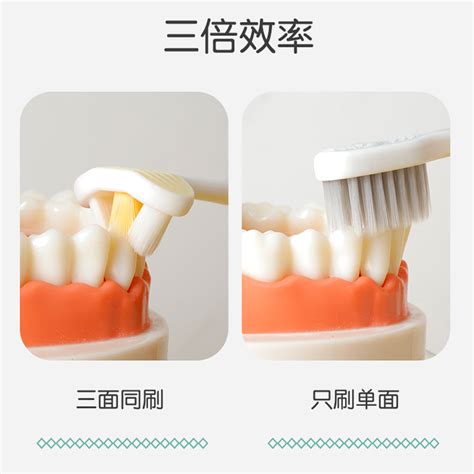 3d三面儿童牙刷软毛万毛0 3到6一12岁岁以上小孩宝宝换牙期u型虎窝淘