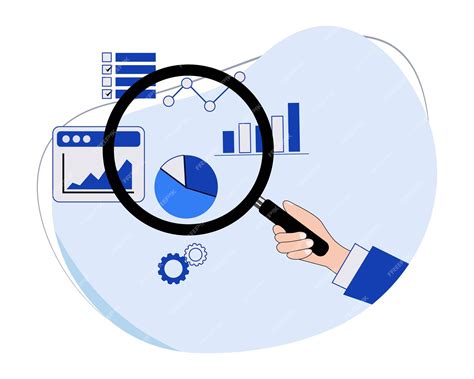 Premium Vector Illustration Of Business Man Doing Data Analysis Using