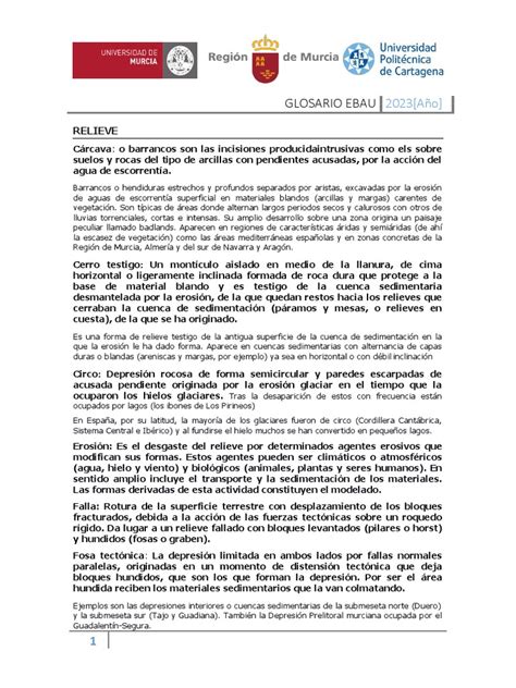 Ebau2023 218 GeografÍa Glosario De Términos Geográficos V3 Pdf