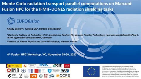 Pdf Monte Carlo Radiation Transport Parallel Computations On Marconi Fusion Hpc For The Ifmif