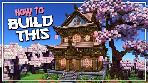 How To Build A Cherry Blossom Temple Minecraft Tutorial Youtube