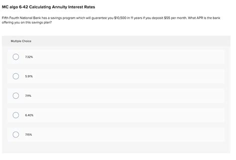 Solved MC Algo Calculating Annuity Interest Rates Fifth Chegg Com