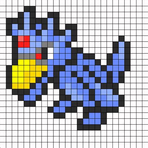 Golduck Pokemon Sprite Kandi Pattern Pokemon Cross Stitch Pixel Art