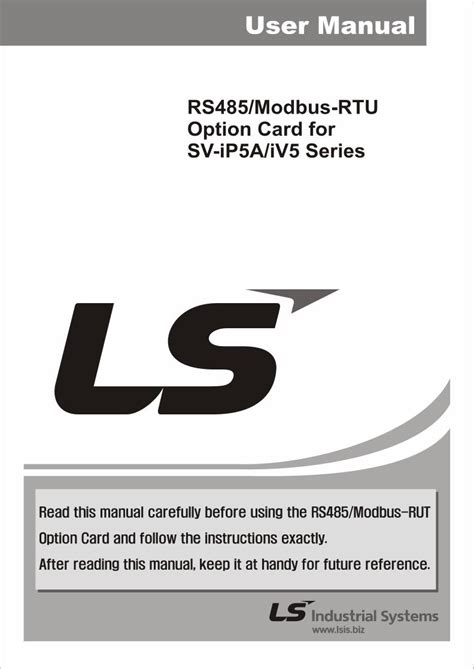 Pdf Thank You For Purchasing Ls Rs485modbus Rtu Option Card°v5