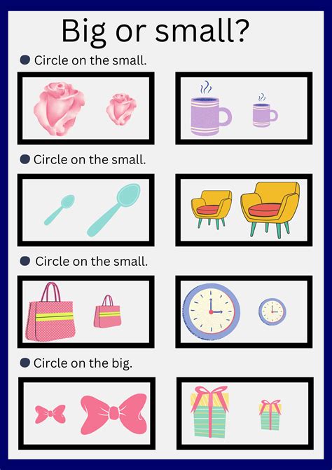 Big Or Small Preschool Activities Printable Printable Flash Cards