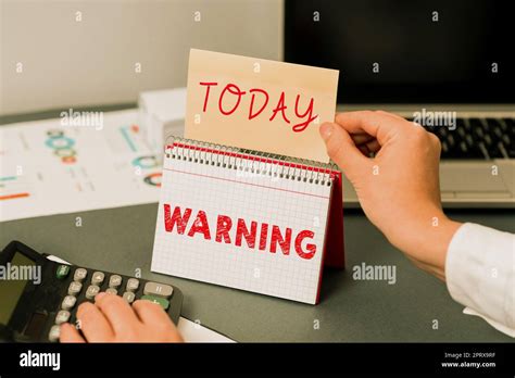 Handwriting Text Warning Internet Concept Statement Or Event That Indicates A Possible Or