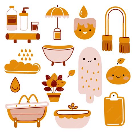 Cute And Colorful Cartoon Illustration Of A Collection Of Various