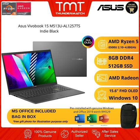 Asus Vivobook 15 M513U (Black/Silver) Laptop | AMD Ryzen 5-5500U | 8GB ...