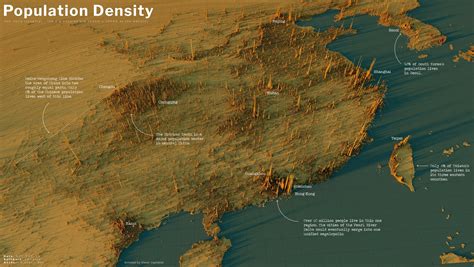 Mapas 3d Sobre A Densidade Populacional Geografia Sociedade E Natureza