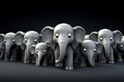 Premium Photo Ai Generates Row Of Walking African Elephant Herd
