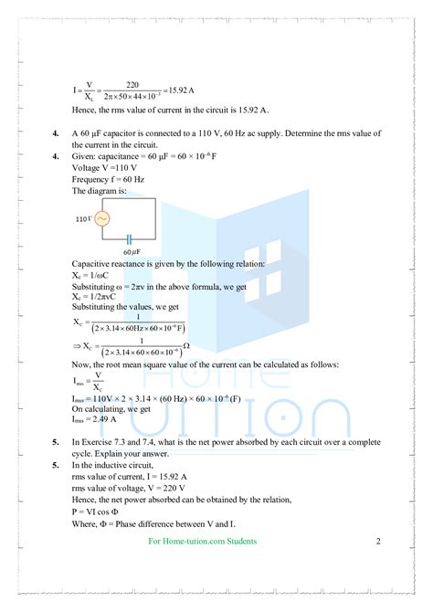 Ncert Solutions For Class 12 Physics Chapter 7 Alternating Current