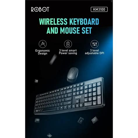 Jual Robot Km3100 Set Combo Keyboard And Mouse Wireless Usb For Pc Laptop Original Shopee