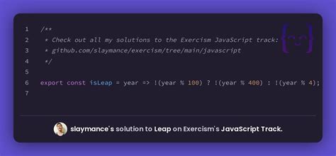 Slaymance S Solution For Leap In JavaScript On Exercism