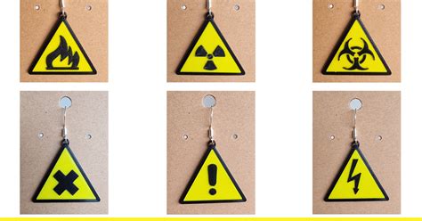 Warning Symbol Earrings By Melix Download Free Stl Model