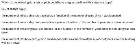 solved which of the following data sets or plots could have