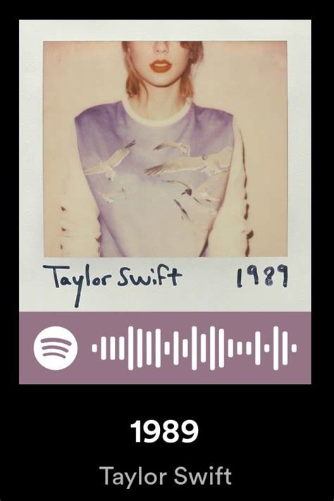 1989 Album Barcode Spotify Taylor Swift Album Album Blank Space Taylor Swift