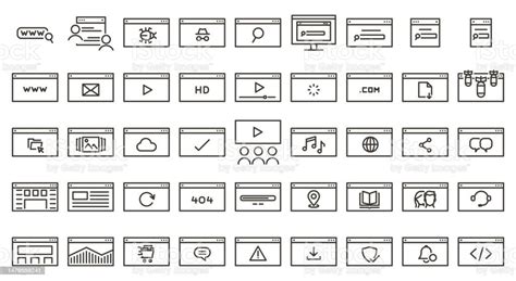 벡터 얇은 선 아이콘 개요 그래픽 요소 웹 페이지 관련 주제의 그래픽 그림입니다 온라인 콘텐츠 Brand Name Online Messaging Platform에 대한 스톡