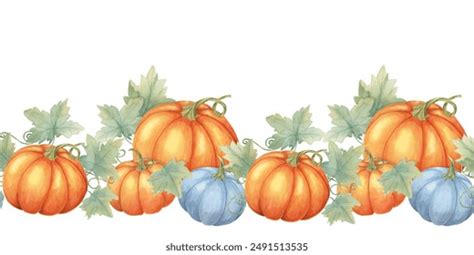 Pumpkin Vine Border Clipart