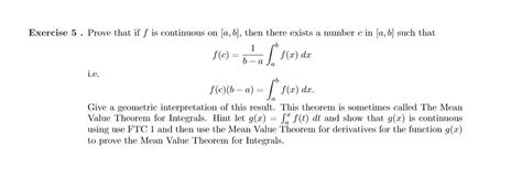 Solved Exercise Prove That If F Is Continuous On A B Chegg