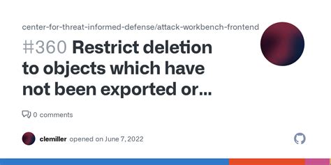 Restrict Deletion To Objects Which Have Not Been Exported Or Published