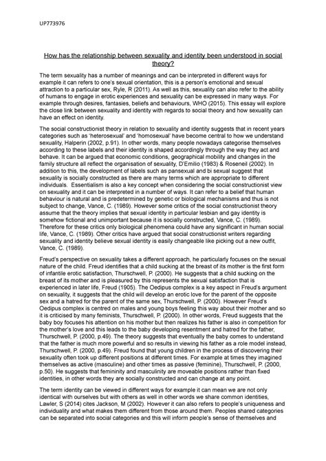 How Has The Relationship Between Sexuality And Identity Been Understood In Social Theory As