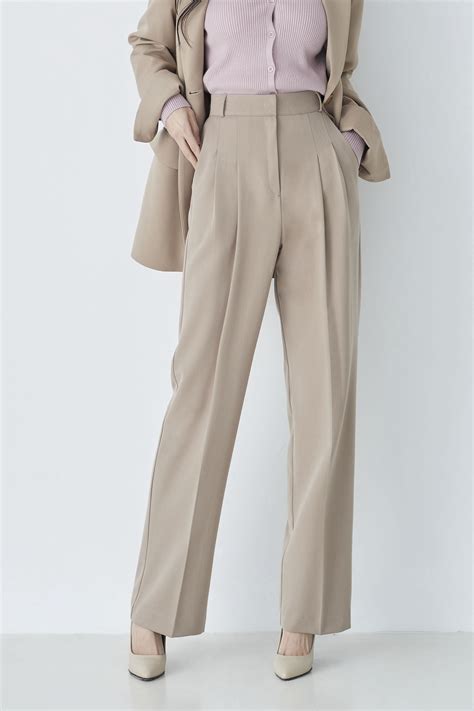 리틀마켓 [made] 투 핀턱 세미 일자 와이드 슬랙스 Pb45b3 빅사이즈 정장 바지 팬츠 베이지 그레이 블랙 결혼식 하객 오피스 출근 면접 모임 개강 입학식 봄 신상