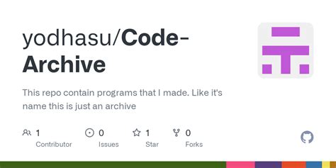 Github Yodhasucode Archive This Repo Contain Programs That I Made Like Its Name This Is