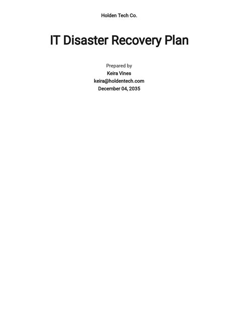 Network Disaster Recovery Plan Template Free Google Docs Word PDF Template Net